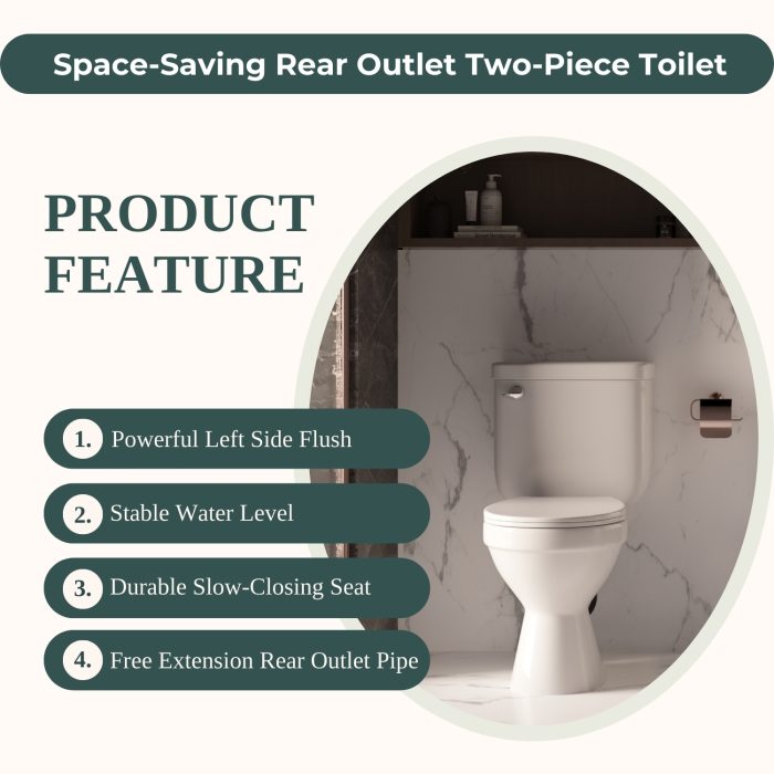 MaceratingFlo Rear-Outlet Toilet with Tank